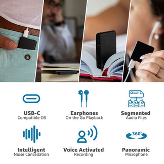 Discreet Slimmmest Mini Voice Recorder - Ultra-Compact, One-Click ...