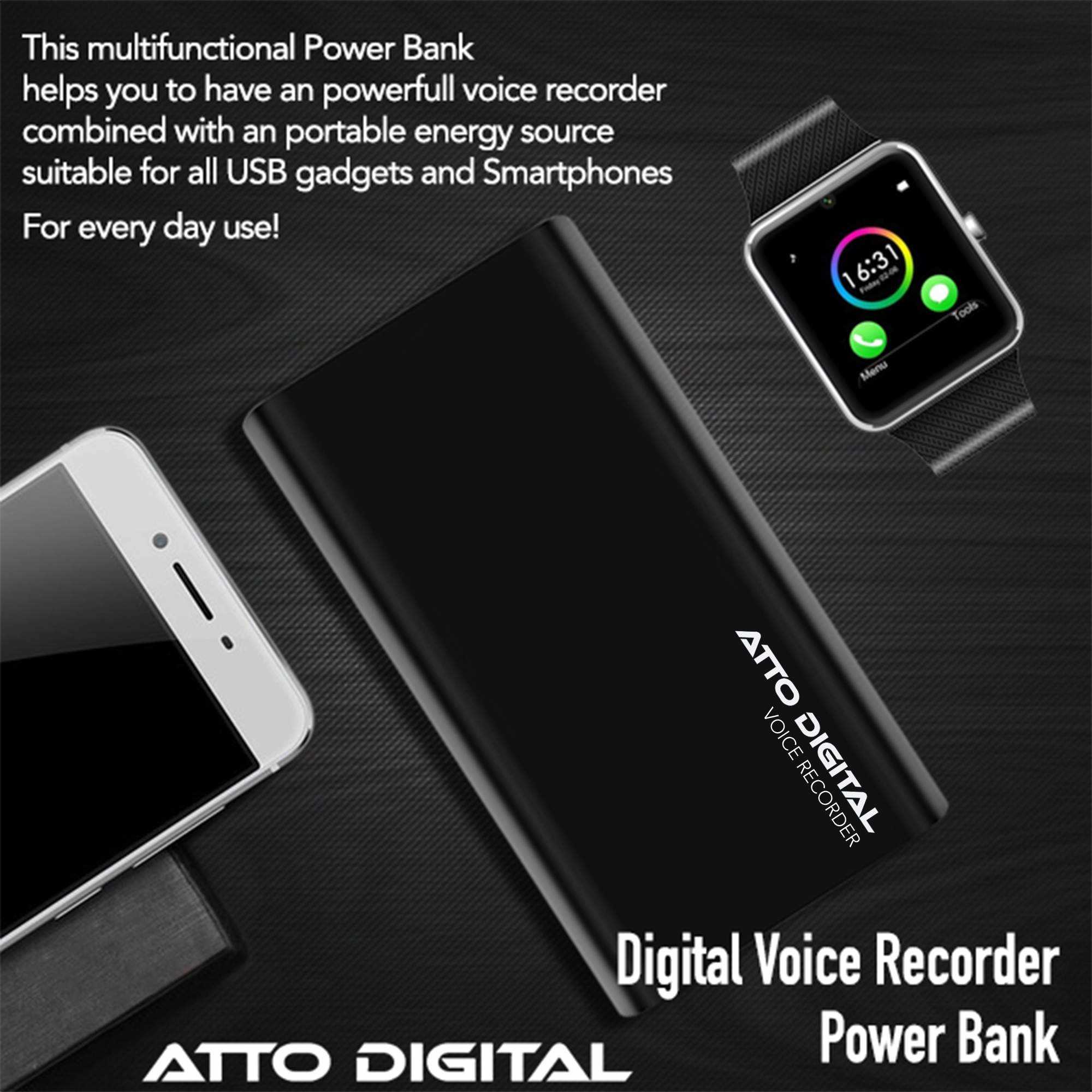 poweREC Voice Recorder | 14 Days battery life | 5000mAh Power Bank ...